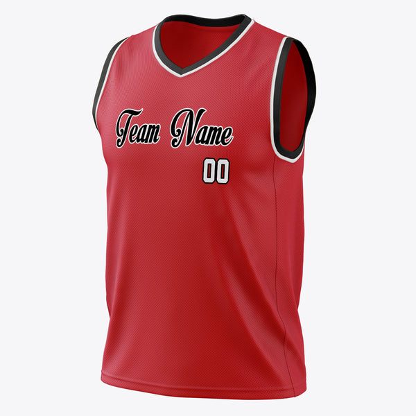 Custom Red White Solid Color Basketball Jersey – Fanaticstyle