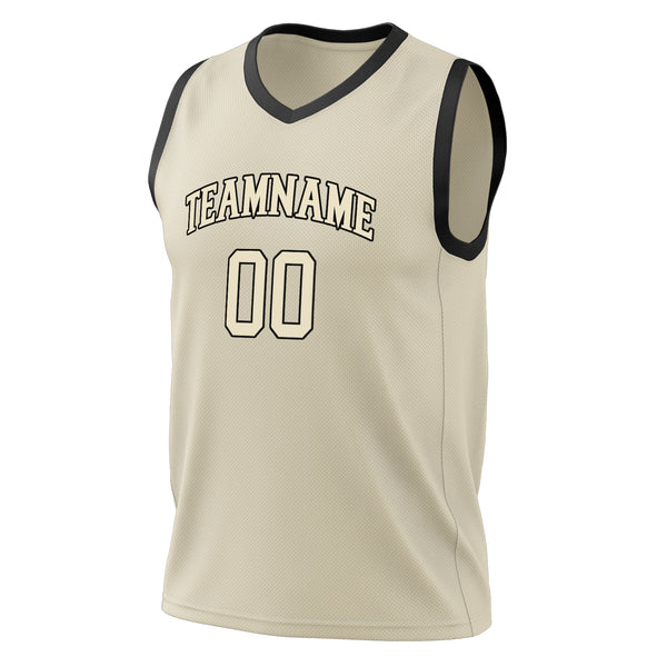Custom Cream Black Solid Color Basketball Jersey – Fanaticstyle