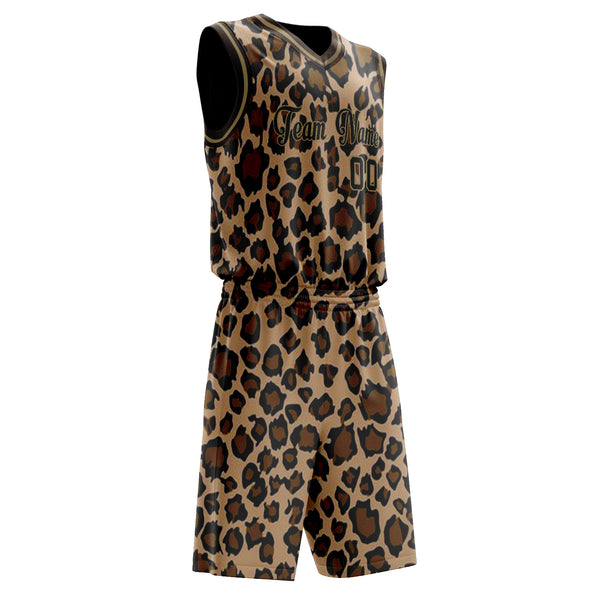 Custom Brown Black Leopard Print Basketball Jersey – Fanaticstyle