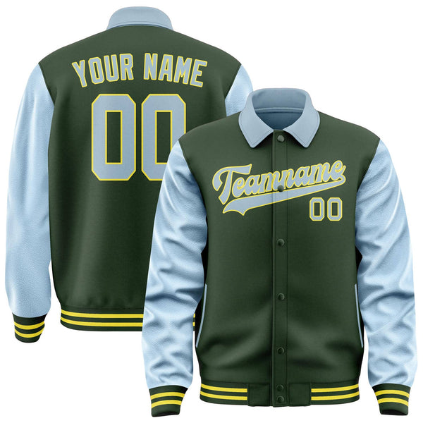 Custom Dark Green Light Blue Jacket – Fanaticstyle