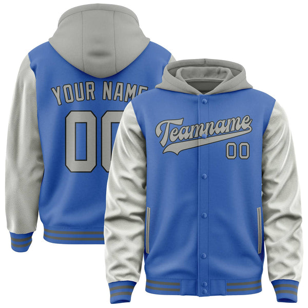 Custom Sky Blue Gray Jacket – Fanaticstyle
