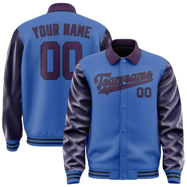 Custom Sky Blue Purple Jacket – Fanaticstyle